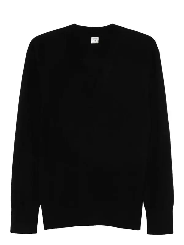TOTEME Cashmere V-neck Sweater - Black