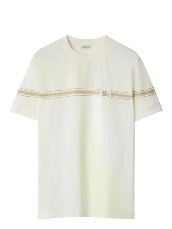 Burberry Striped Cotton T-shirt - Neutrals