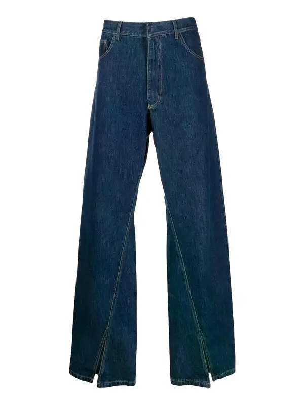 BIANCA SAUNDERS Wide-leg Denim Trousers - Blue