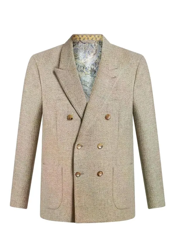 Etro Double-breasted Peak-lapel Blazer - Neutrals