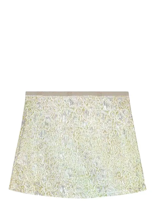 GANNI Metallic Cloqué Mini Skirt - Gold