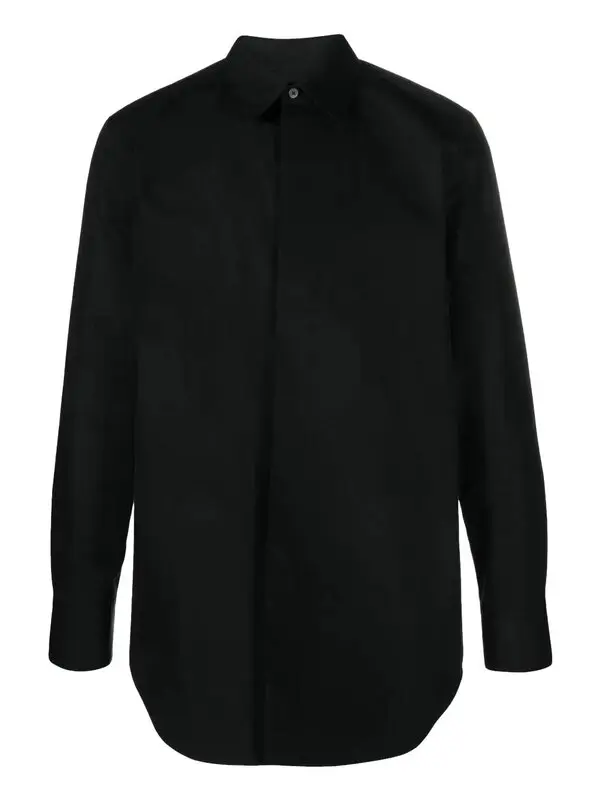 JIL SANDER Heavy Buttoned Cotton Shirt - Black