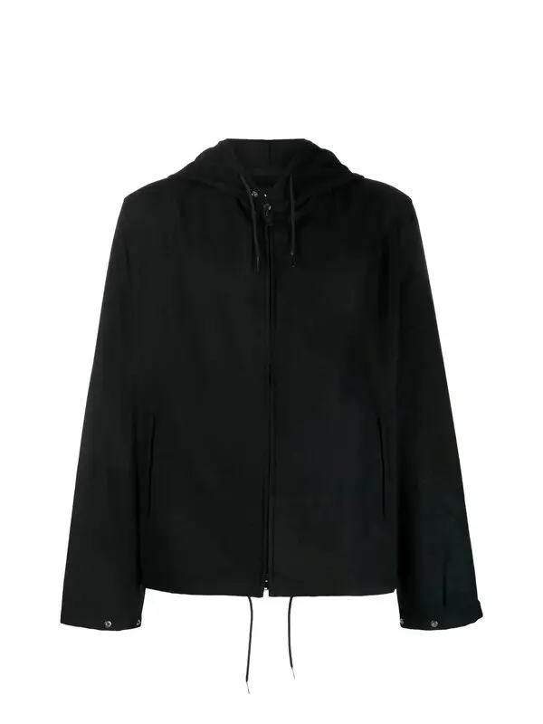 Y3 Logo-patch Flannel Hoodie - Black
