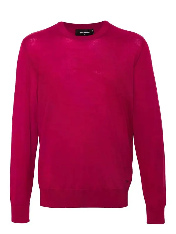 Dsquared2 Logo-plaque Fine-knit Jumper - Red