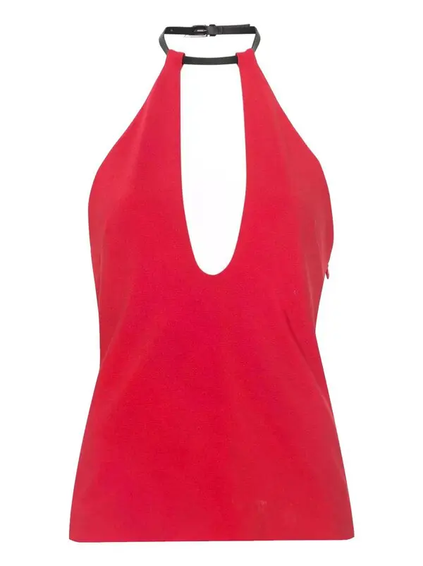 Attico Buckle-fastening Halterneck Blouse - Red