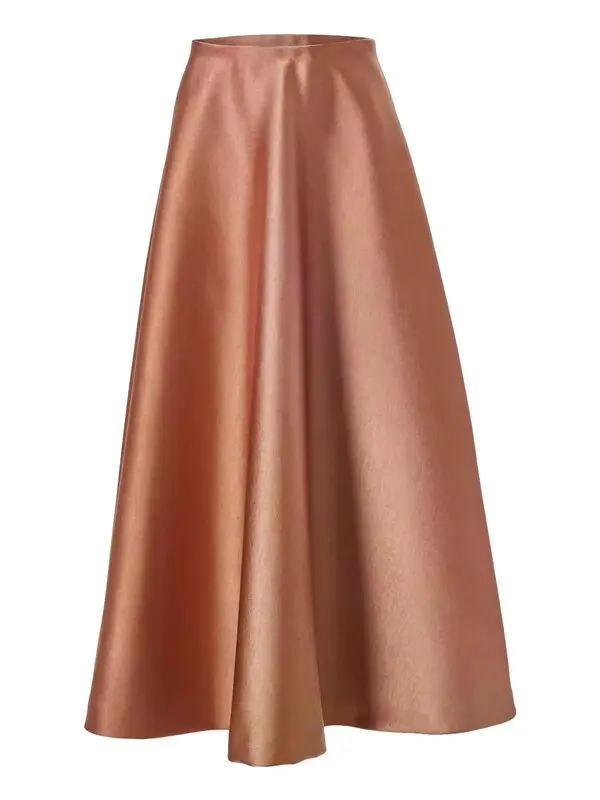 Carolina Herrera Flared Duchesse Midi Skirt - Brown