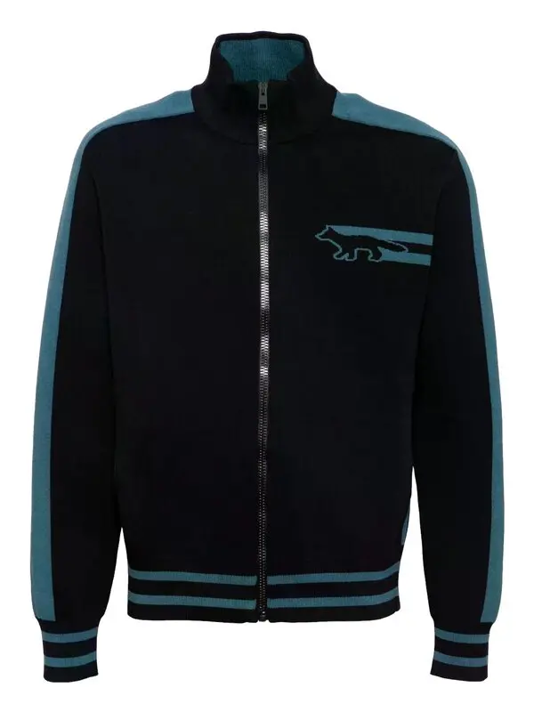 Maison Kitsuné Zip-up Sweater - Blue