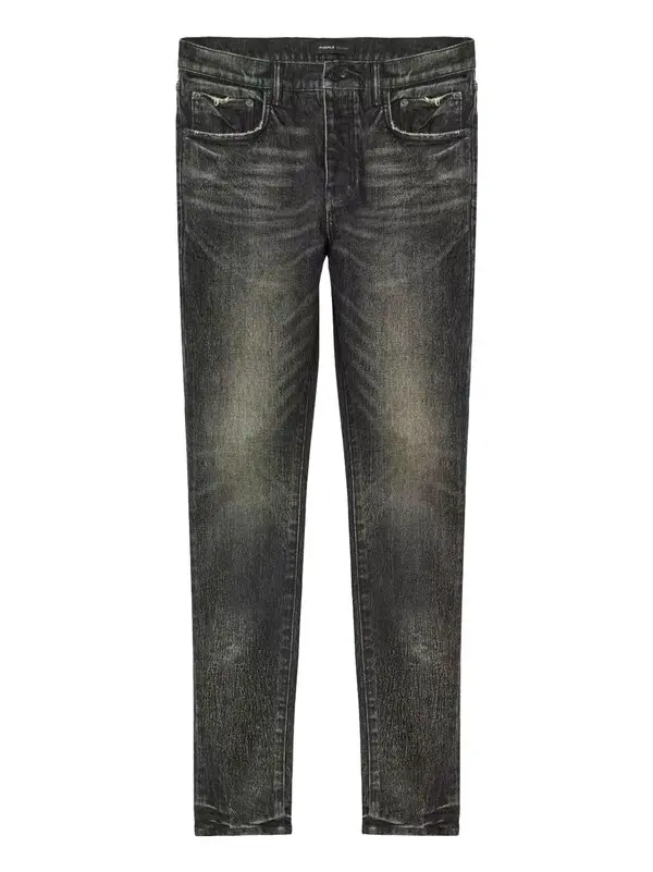 PURPLE BRAND Washed Denim Slim Jeans - Black