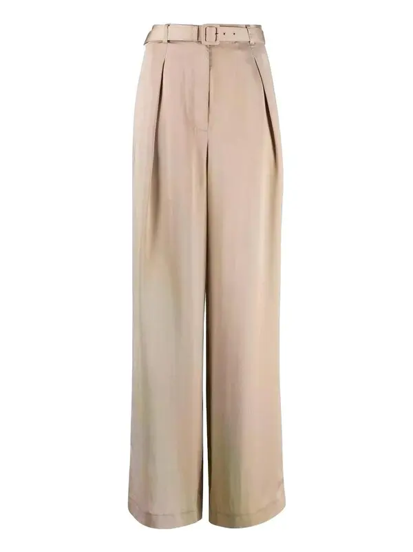 SELF-PORTRAIT Belted Wide-leg Trousers - Neutrals