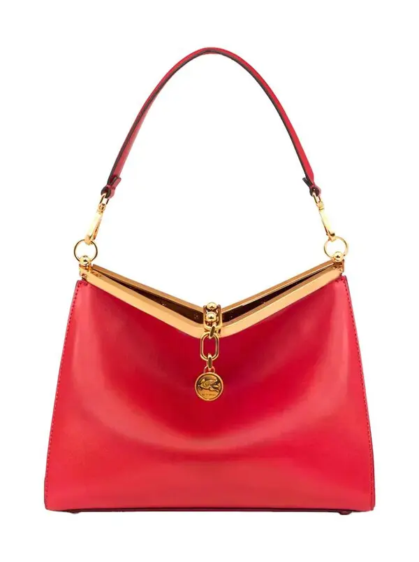 Etro Medium Vela Leather Shoulder Bag - Red