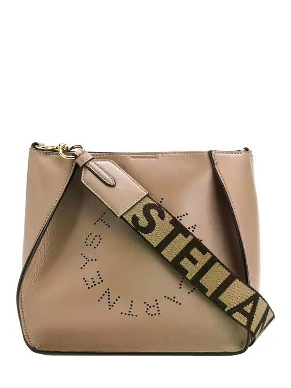 Stella McCartney Perforated Logo Shoulder Bag - Neutrals