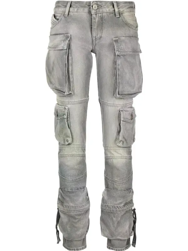 Attico Tapered Cargo Jeans - Grey