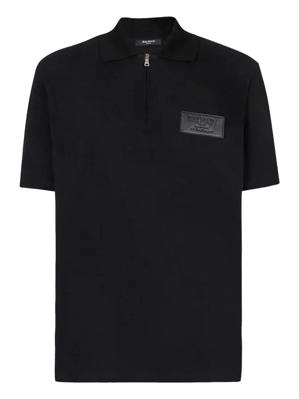 Balmain Cotton Polo Shirt - Black