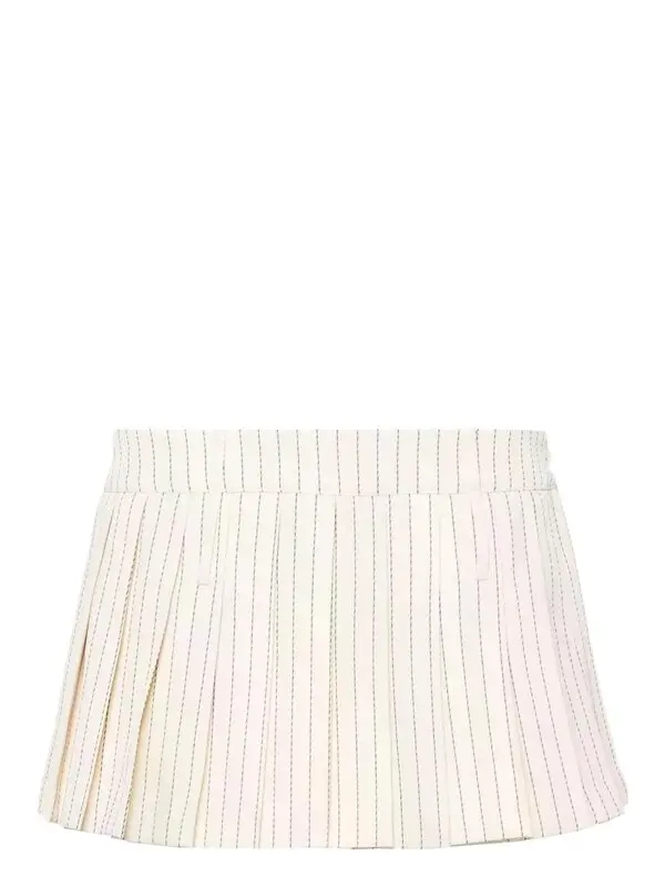 THE FRANKIE SHOP Blake Pinstripe Pleated Miniskirt - Neutrals