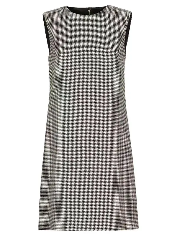 Dolce & Gabbana Houndstooth Virgin Wool Dress - Brown