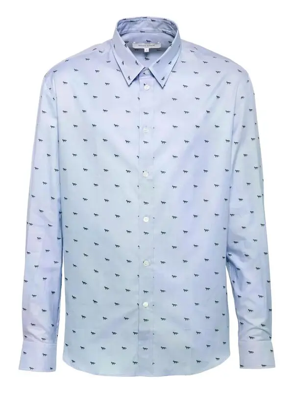 Maison Kitsuné Fox-print Shirt - Blue
