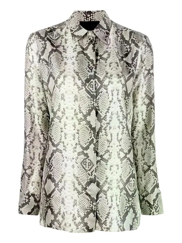 Philipp Plein Snakeskin-print Button-down Shirt - Neutrals