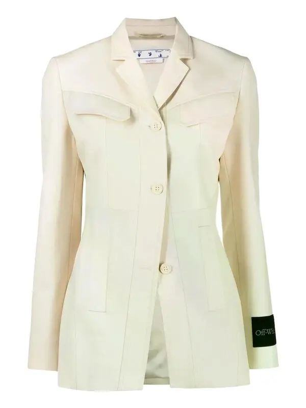 Off-White Single-breasted Wool Blazer - Neutrals