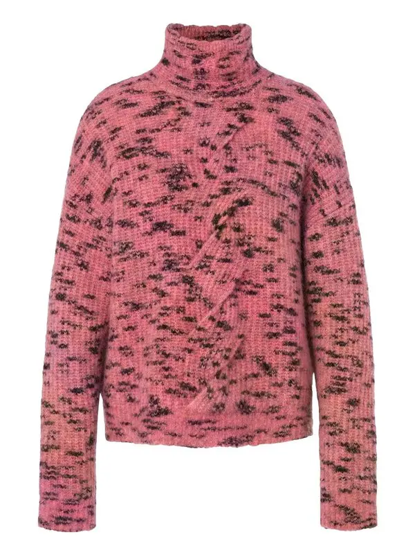 Moschino Cable-knit Roll-neck Jumper - Pink
