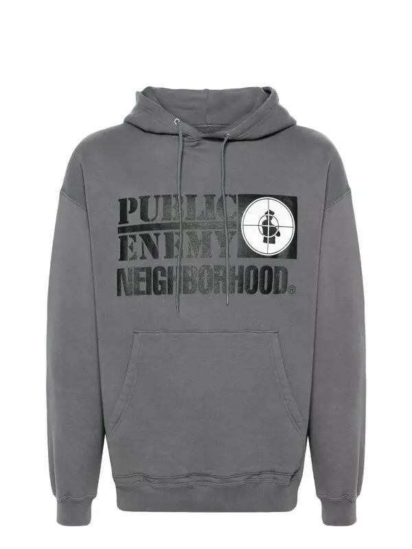 NEIGHBORHOOD X Public Enemy Graphic-print Hoodie - Grey