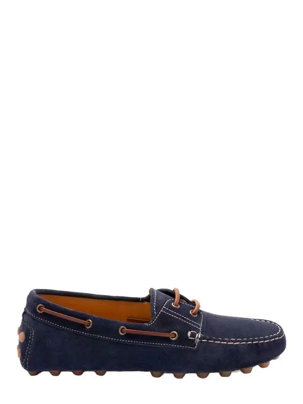 TOD'S Leather Boat Shoes - Blue