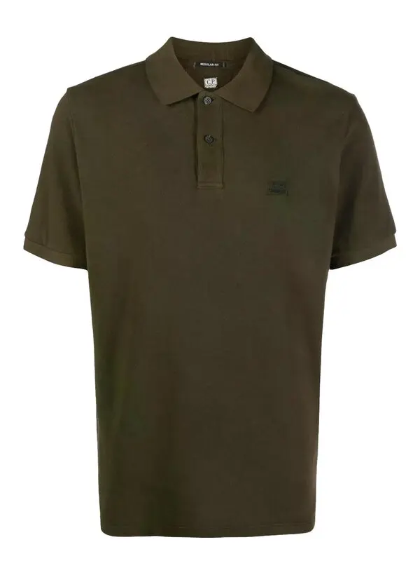 C.P. COMPANY Logo-embroidered Cotton Polo Shirt - Green