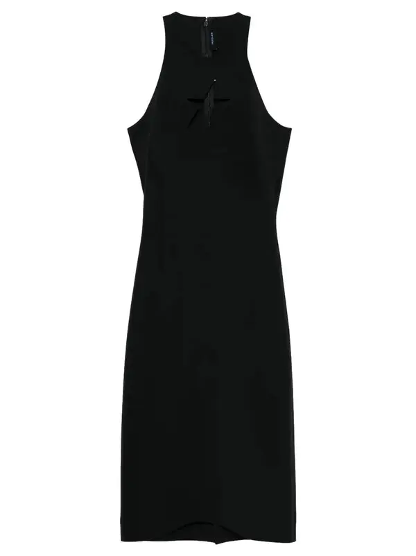 MUGLER Star Sleeveless Midi Dress - Black