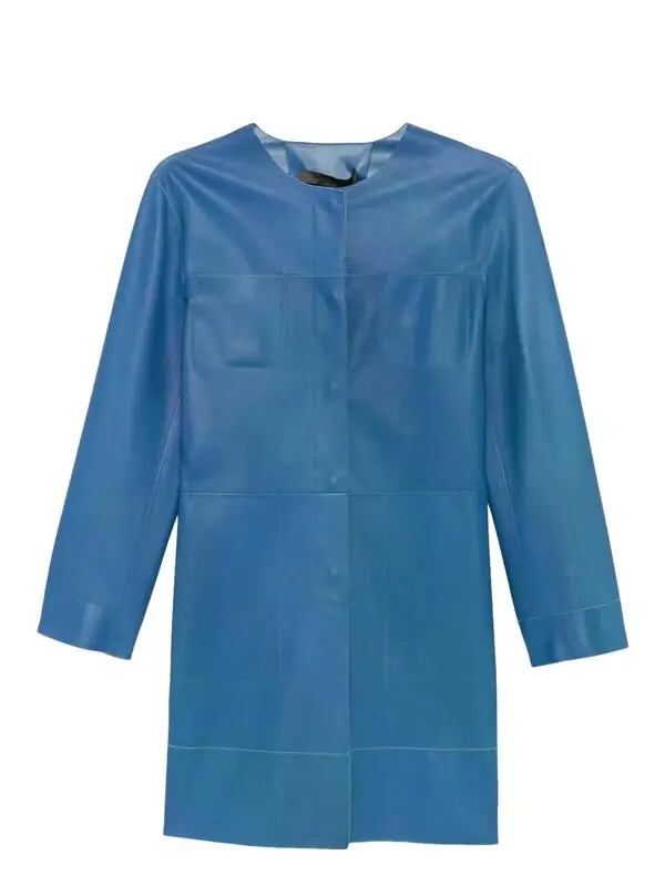Simonette Ravizza Leather Coat - Blue