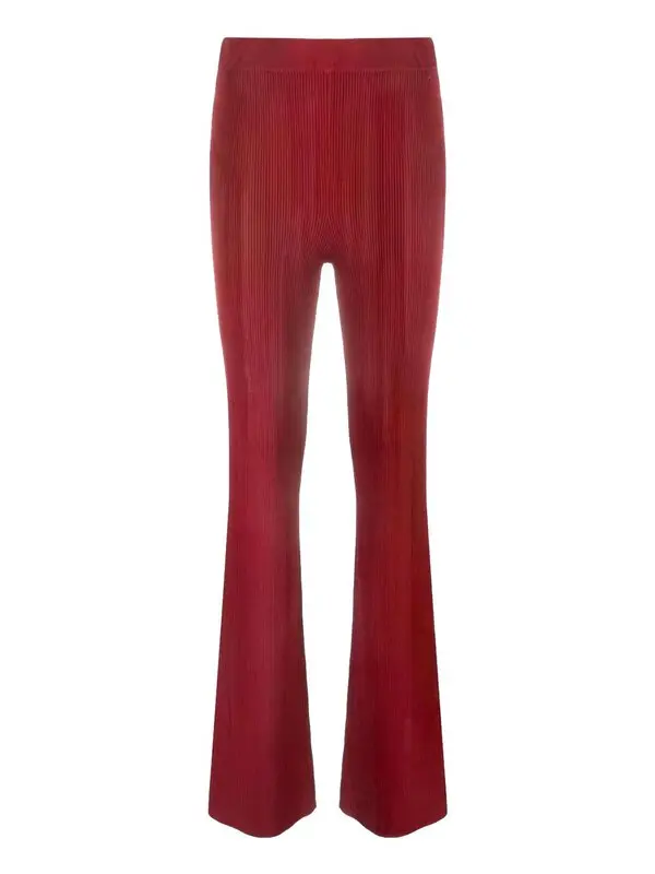 Patrizia Pepe Ribbed Bootcut Trousers - Red