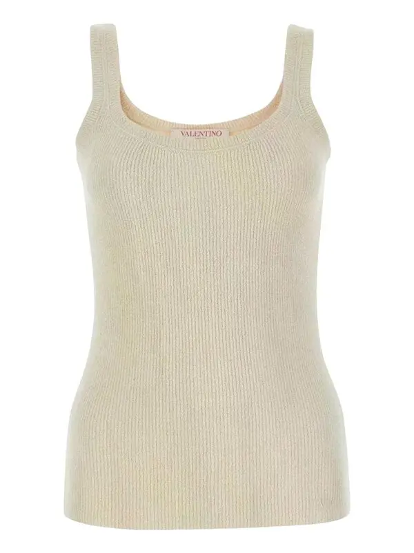 Valentino Garavani Ribbed Tank Top - Neutrals