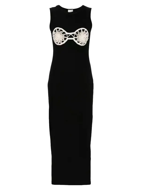 Magda Butrym Crochet-detailed Cotton Maxi Dress - Black