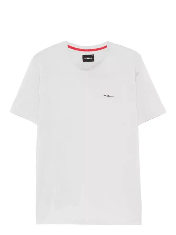 Kiton Logo-embroidered T-shirt - Grey