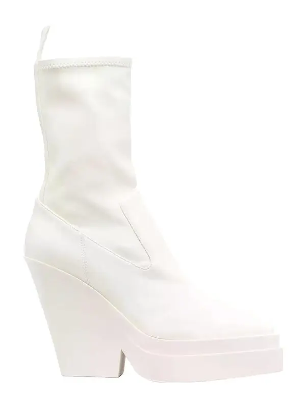 GIABORGHINI 120mm Tapered-heel Leather Boots - White