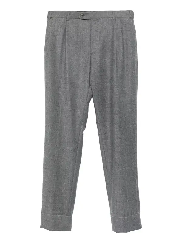 Brioni Tapered Wool Trousers - Grey
