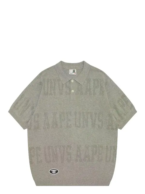 AAPE BY *A BATHING APE Logo-perforated Polo Shirt - Grey