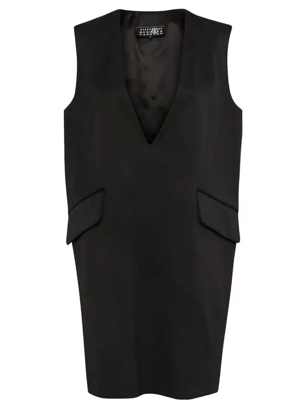 MAISON MARGIELA Plunging V-neck Mini Dress - Black