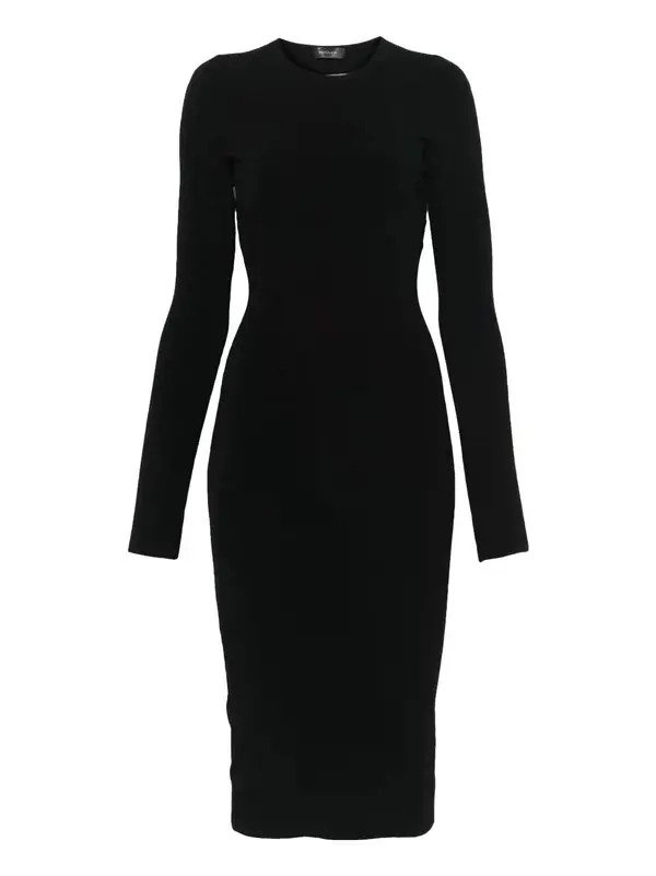 MUGLER Sheer & Opaque Panelled Top - Black