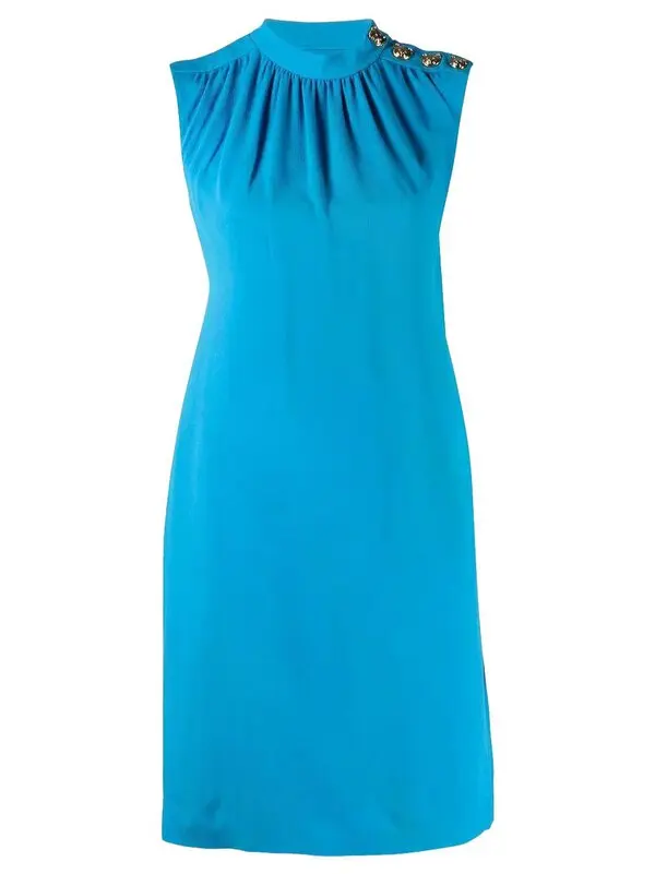 Moschino Ruched Shift Dress - Blue