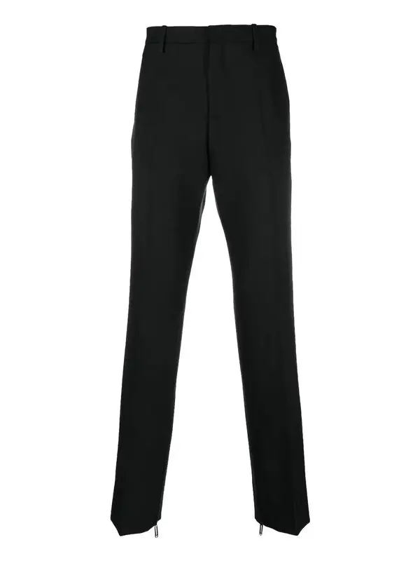 Off-White Straight-leg Trousers With Paperclip Detail - Black