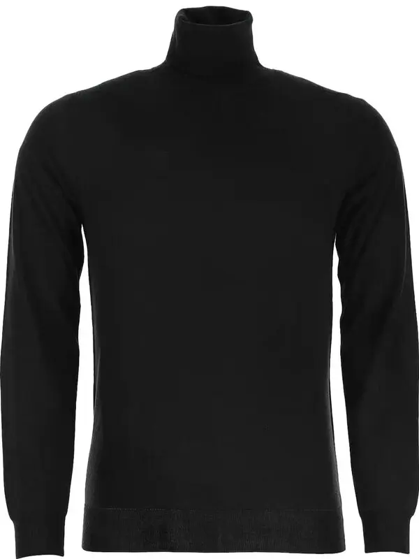 PAOLO PECORA Wool Roll Neck Jumper - Black