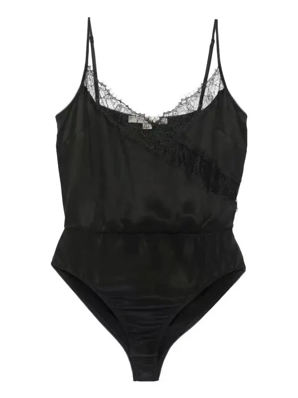 Remain Birger Christensen Lace-panel Bodysuit - Black