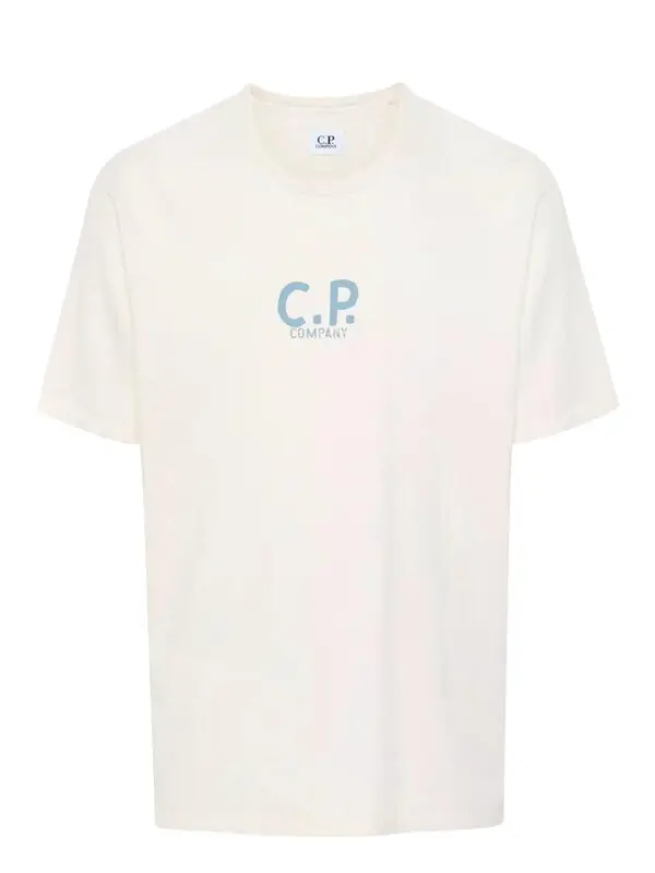 C.P. COMPANY Logo-print Cotton T-shirt - Neutrals