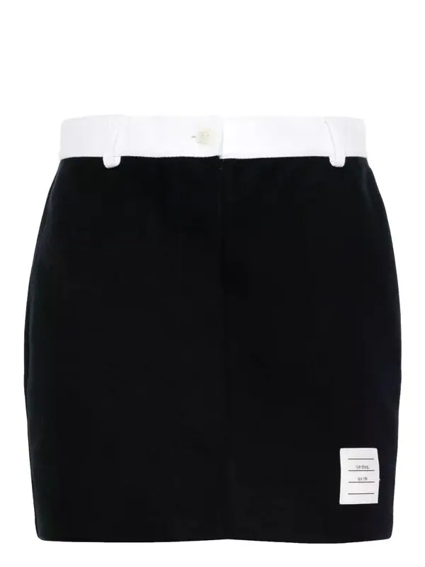 Thom Browne Logo-patch Mini Skirt - Blue