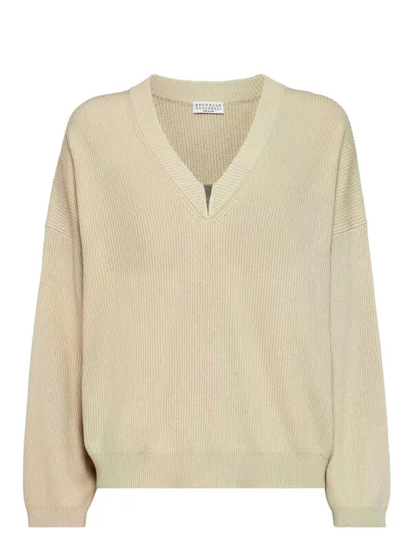 Brunello Cucinelli Monili-embellished Sweater - Neutrals