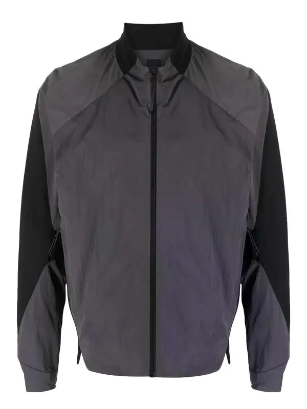 J.L-A.L Zipped High-neck Panelled Jacket - Grey
