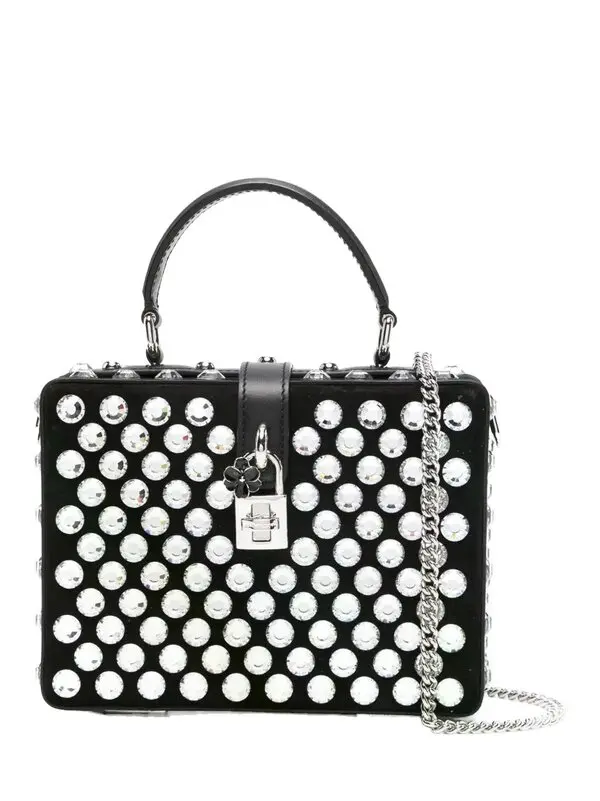 Dolce & Gabbana Dolce Box Rhinestone-embellished Tote - Black