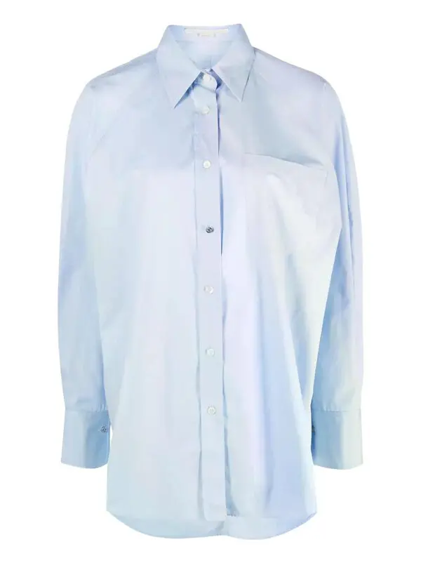 Stella McCartney Oversized Long-sleeve Cotton Shirt - Blue