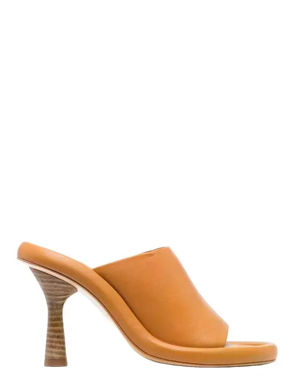 PALOMA BARCELO 110mm Leather Open-toe Sandals - Yellow