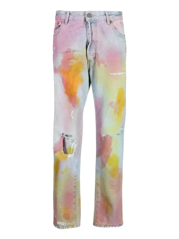 Palm Angels Tie-dye Slim-fit Jeans - Blue