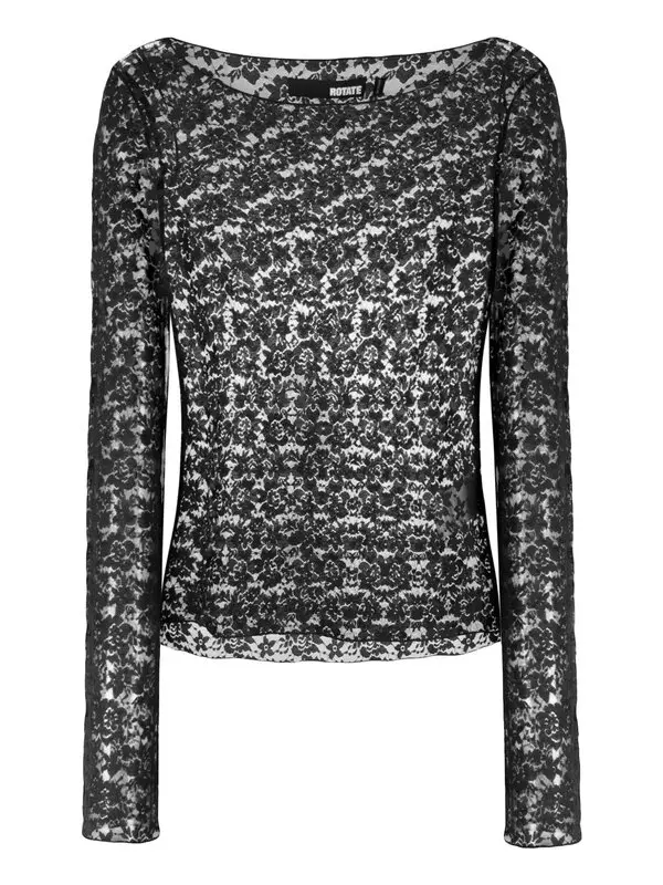 ROTATE BY BIRGER CHRISTENSEN Floral-lace Top - Black